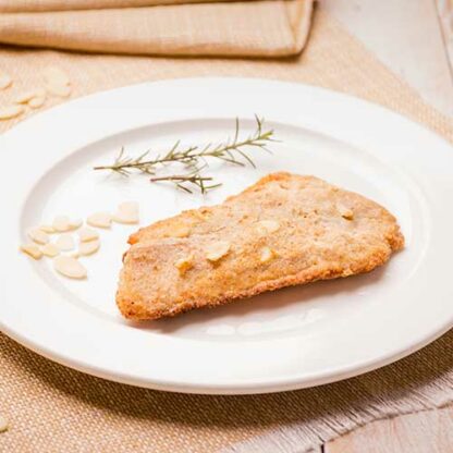 st, peter empanado e assado com lascas de amêndoas (assado sem glúten ...